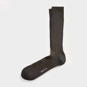 Ralph Lauren Ribbed Cashmere-blend Dress Socks - Olive