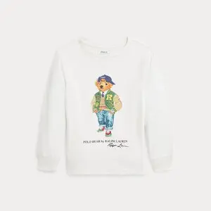 Ralph Lauren Polo Bear Cotton Long-sleeve Tee Deckwash White