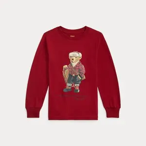 Ralph Lauren Polo Bear Cotton Long-sleeve Tee Holiday Red
