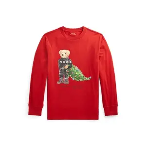 Ralph Lauren Polo Bear Cotton Long-sleeve Tee Madison Red