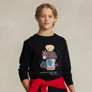 Ralph Lauren Polo Bear Cotton Long-sleeve Tee Polo Black
