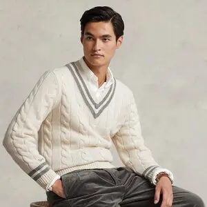 Ralph Lauren Iconic Cricket Sweater - Cream Multi