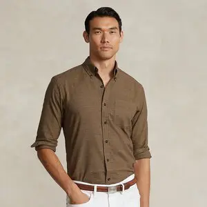 Ralph Lauren Custom Fit Plaid Twill Shirt Khaki/brown