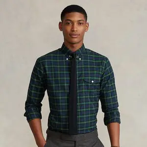 Ralph Lauren Custom Fit Plaid Twill Shirt Navy/green