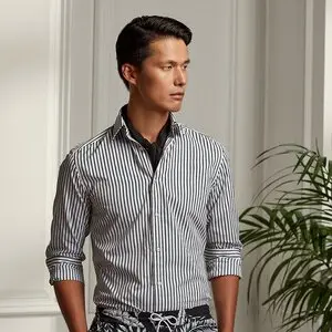Ralph Lauren Bengal-stripe Poplin Shirt Black And White