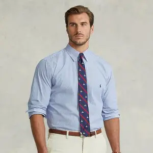 Ralph Lauren Bengal-stripe Poplin Shirt Blue/white Hairline