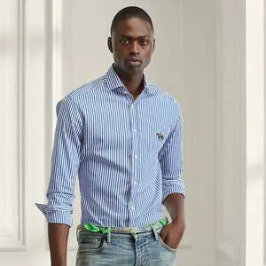 Ralph Lauren Bengal-stripe Poplin Shirt Classic Copen Blue