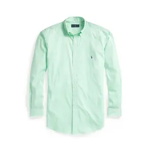 Ralph Lauren Bengal-stripe Poplin Shirt Lime/white