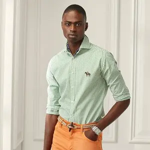 Ralph Lauren Bengal-stripe Poplin Shirt Spearmint