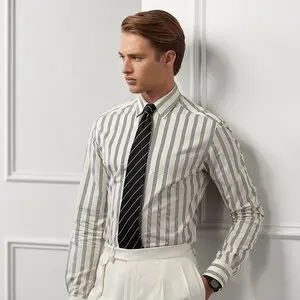 Ralph Lauren Bengal-stripe Poplin Shirt Warm White/black