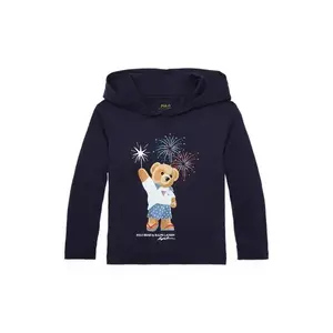 Ralph Lauren Polo Bear Cotton Hooded Tee - Cruise Navy