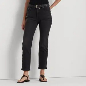 Ralph Lauren High-rise Straight Ankle Jeans - Empire Black Wash
