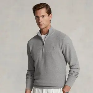 Ralph Lauren Performance Quarter-zip Sweater - Andover Heather