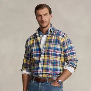 Ralph Lauren Gingham Oxford Shirt Blue/yellow Multi