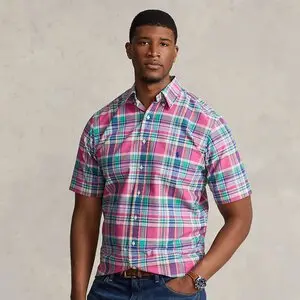 Ralph Lauren Gingham Oxford Shirt Dark Pink/green Multi