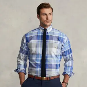 Ralph Lauren Gingham Oxford Shirt Heather Grey/blue Multi
