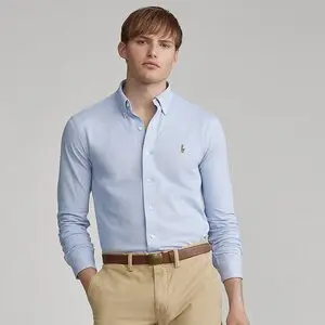 Ralph Lauren Knit Oxford Shirt Harbor Island Blue