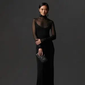 ralph lauren black dress long sleeve Black Bell Sleeve Dress