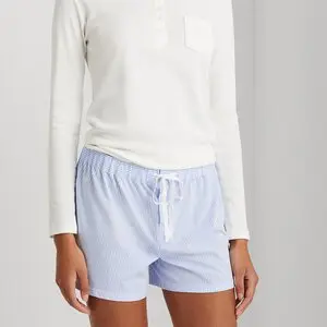 Ralph Lauren Striped Cotton-blend Sleep Short - Blue Stripe