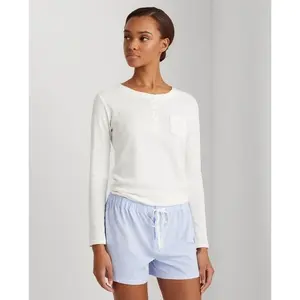 Ralph Lauren Striped Cotton-blend Sleep Short - Blue Stripe