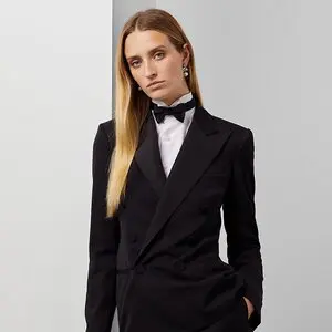 Ralph Lauren Callahan Wool Barathea Tuxedo Jacket - Black