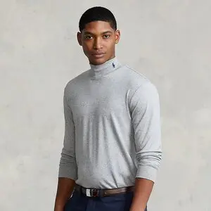 Ralph Lauren Soft Cotton Mockneck Shirt - Andover Heather