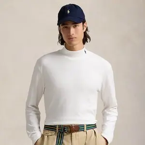 Ralph Lauren Soft Cotton Mockneck Shirt White