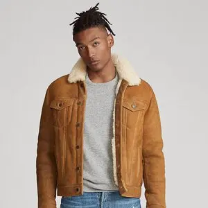 Ralph Lauren Shearling Trucker Jacket - Soft Brown/ Spring Beige