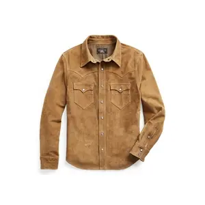 Ralph Lauren Suede Western Shirt Jacket Tan