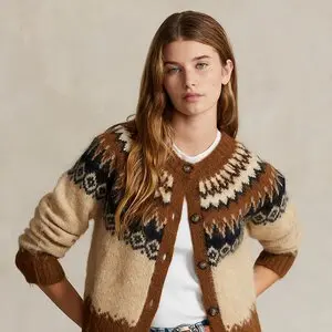 Ralph Lauren Fair Isle Wool-Blend Cardigan Brown Multi