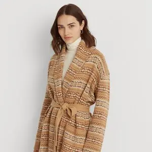 Ralph Lauren Fair Isle Wool-Blend Cardigan Camel Multi