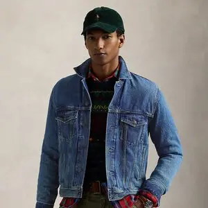 Ralph Lauren Flag Denim Trucker Jacket Oklee Wash