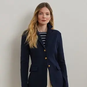 Ralph Lauren Cotton-blend Notched Lapel Blazer - Lauren Navy