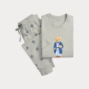 Ralph Lauren Polo Bear Cotton Jersey Sleep Set - Andover Heather Bear