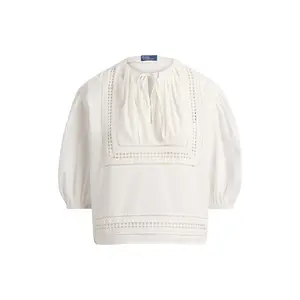 Ralph Lauren Lace-trim Cotton Shirt - White
