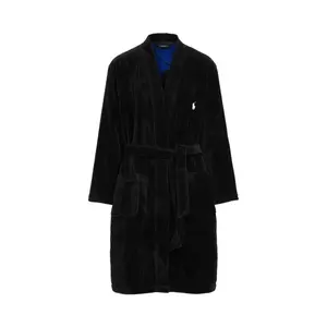 Ralph Lauren Terry Velour Robe Black/rugby Royal