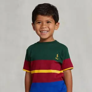 Ralph Lauren Striped Cotton Jersey Tee College Green Multi