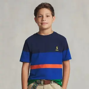 Ralph Lauren Striped Cotton Jersey Tee Cruise Navy Multi
