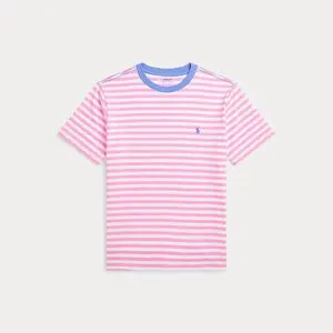 Ralph Lauren Striped Cotton Jersey Tee Laguna Pink/white