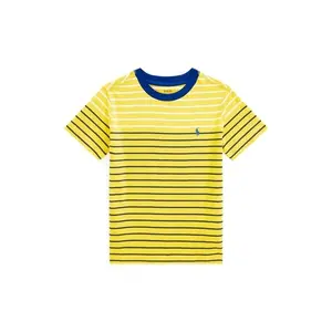 Ralph Lauren Striped Cotton Jersey Tee Racing Yellow Multi