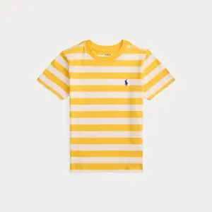 Ralph Lauren Striped Cotton Jersey Tee - Racing Yellow/white