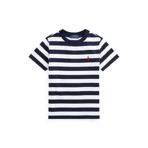 Ralph Lauren Striped Cotton Jersey Tee White/french Navy