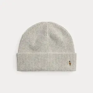 Ralph Lauren Signature Pony Wool-Blend Beanie Andover Hthr