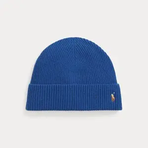 Ralph Lauren Signature Pony Wool-Blend Beanie Classic Azure