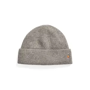 Ralph Lauren Signature Pony Wool-Blend Beanie Fawn Grey Heather