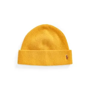 Ralph Lauren Signature Pony Wool-Blend Beanie Gold Bugle