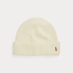 Ralph Lauren Signature Pony Wool-Blend Beanie Herbal Milk