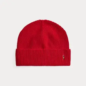 Ralph Lauren Signature Pony Wool-blend Beanie - Rl 2000 Red