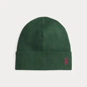 Ralph Lauren Rib-knit Cotton Beanie - Scotch Pine Heather