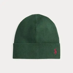 Ralph Lauren Rib-knit Cotton Beanie - Scotch Pine Heather